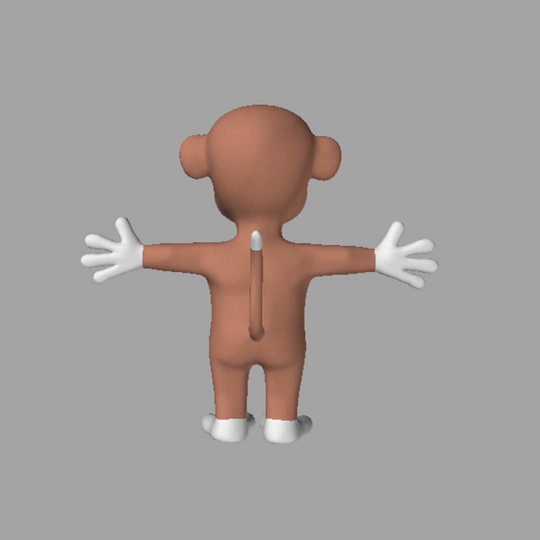 3d Simple Cartoon Monkey