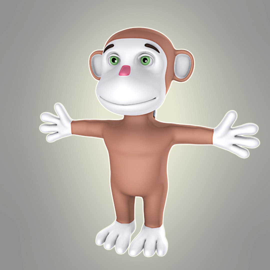 3d Simple Cartoon Monkey