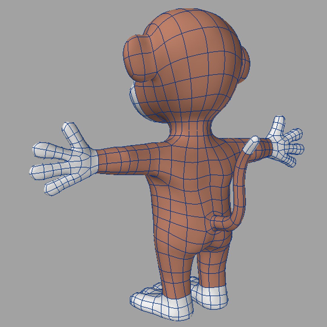 3d Simple Cartoon Monkey