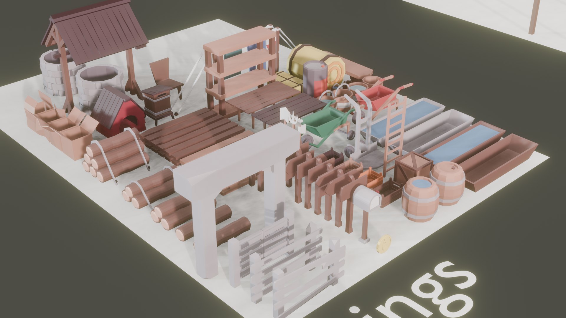 Low Poly Farm Asset Model - TurboSquid 2229499