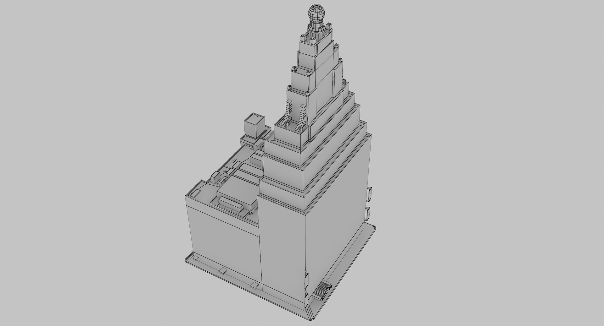 3D Paramount Building Low Poly Model - TurboSquid 1816144