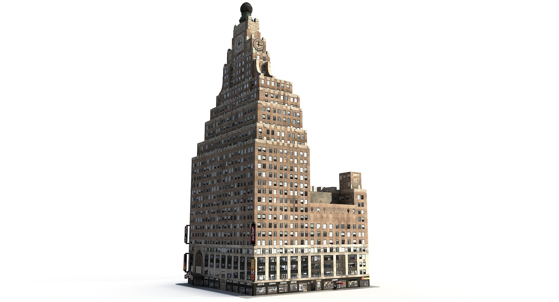 3D Paramount Building Low Poly Model - TurboSquid 1816144