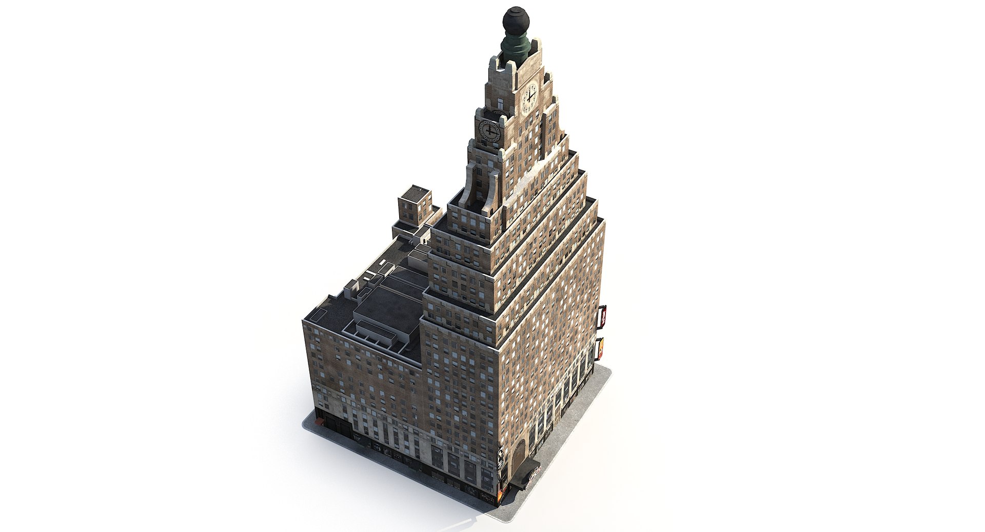 3D Paramount Building Low Poly Model - TurboSquid 1816144