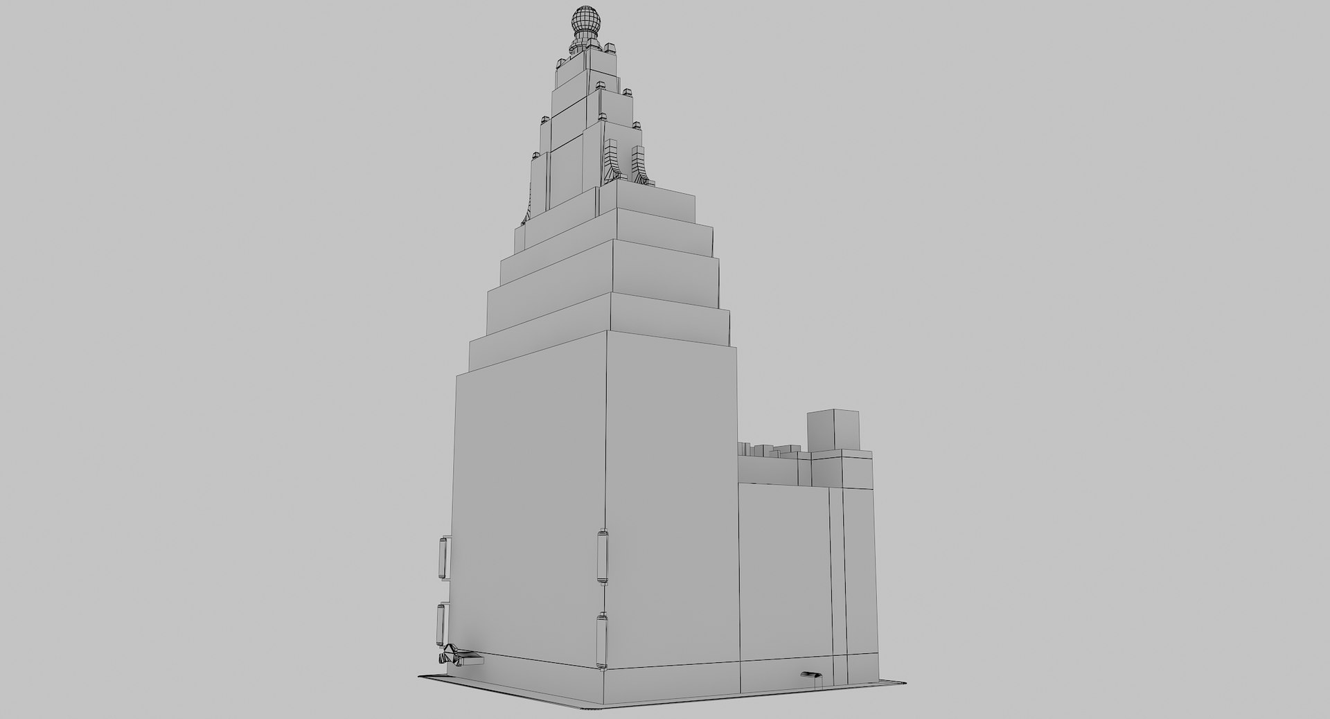 3D Paramount Building Low Poly Model - TurboSquid 1816144