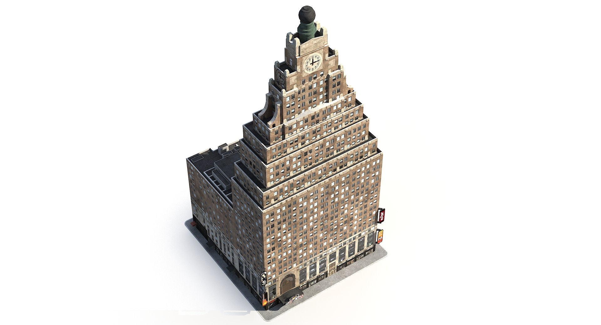 3D Paramount Building Low Poly Model - TurboSquid 1816144