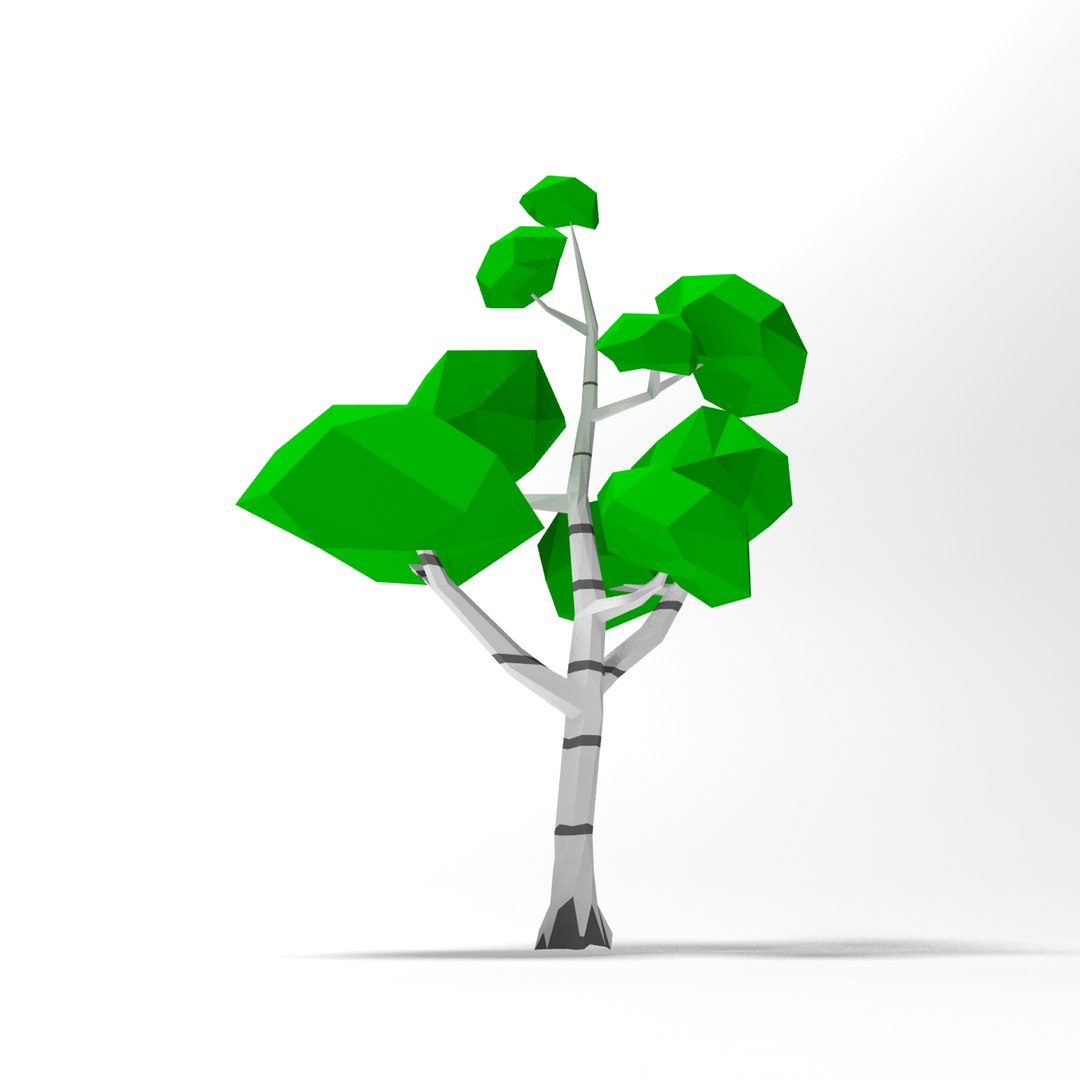 3ds max cartoon birch tree