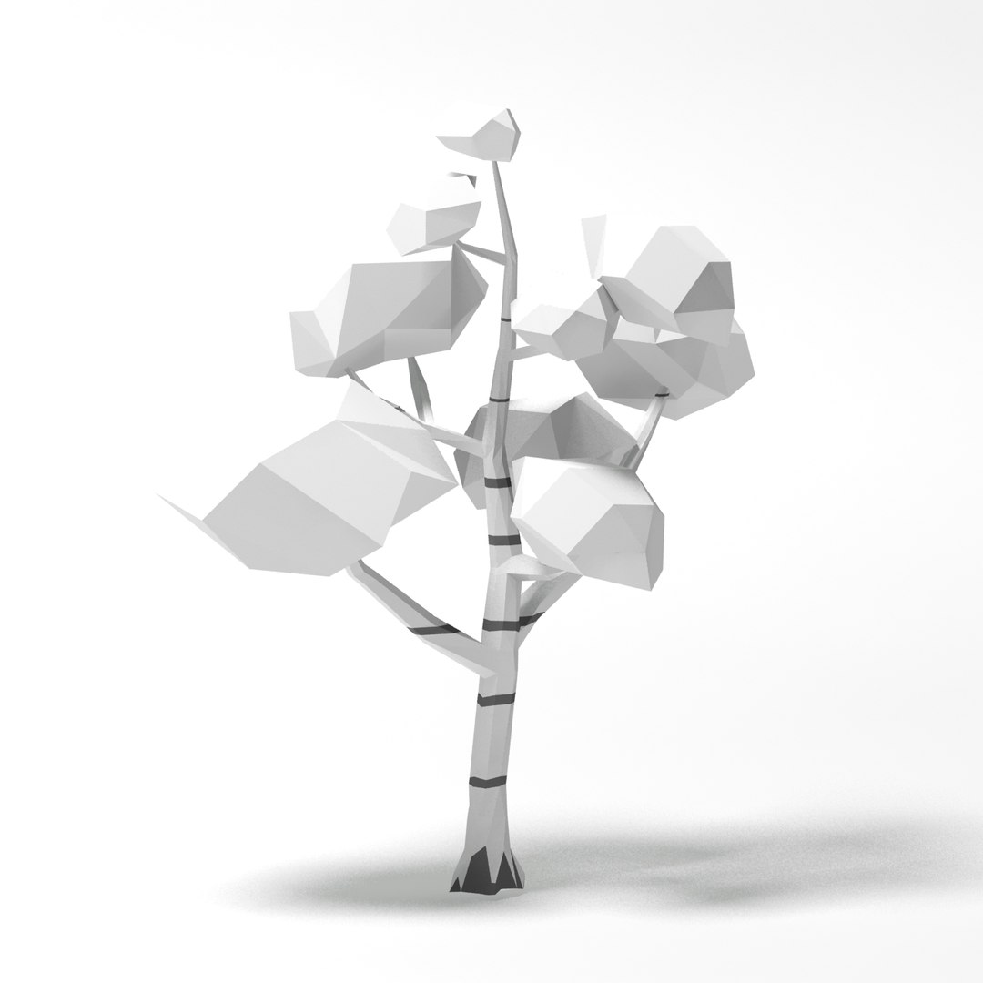 3ds max cartoon birch tree
