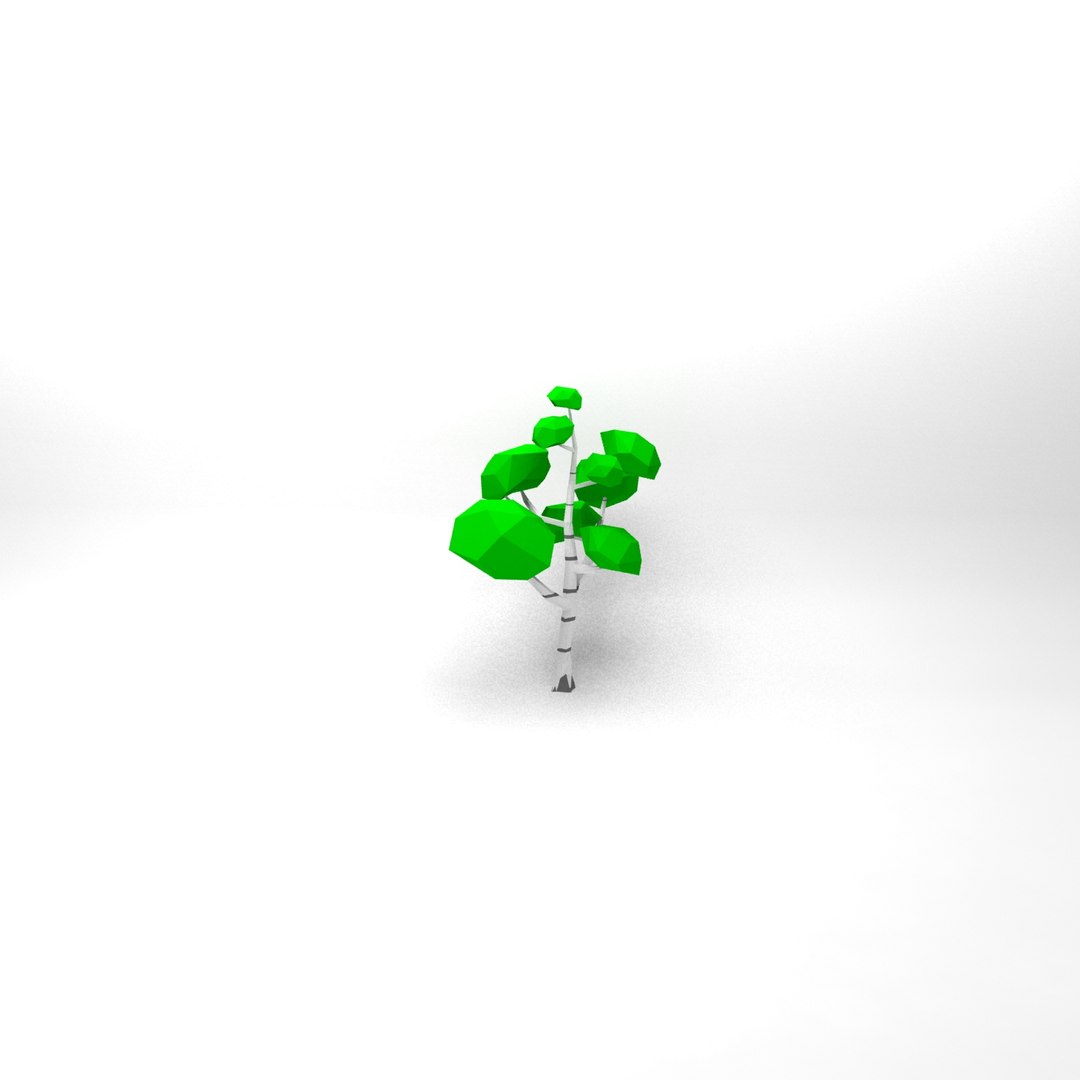 3ds max cartoon birch tree