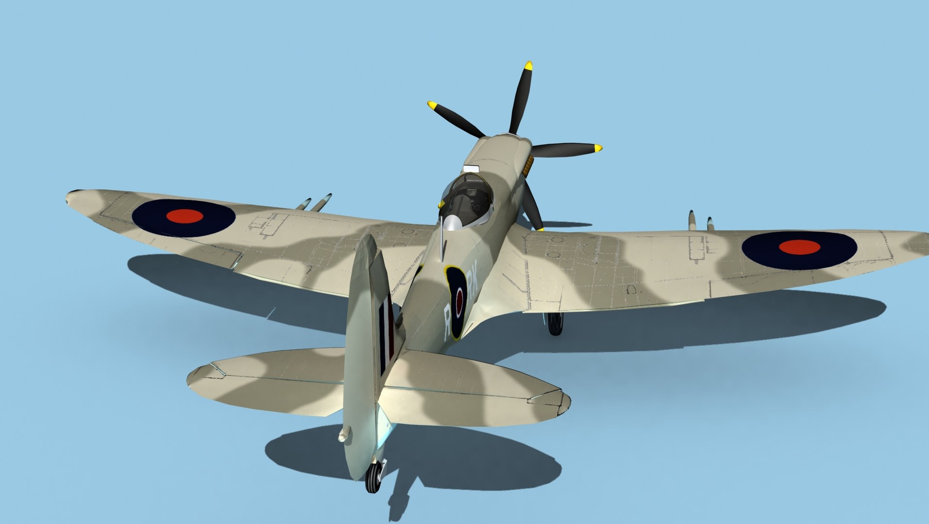 3D Supermarine Spitfire Mk 14e V03 - TurboSquid 1925220