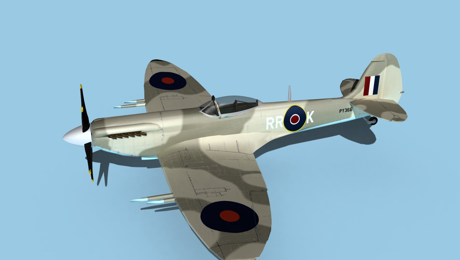 3D Supermarine Spitfire Mk 14e V03 - TurboSquid 1925220
