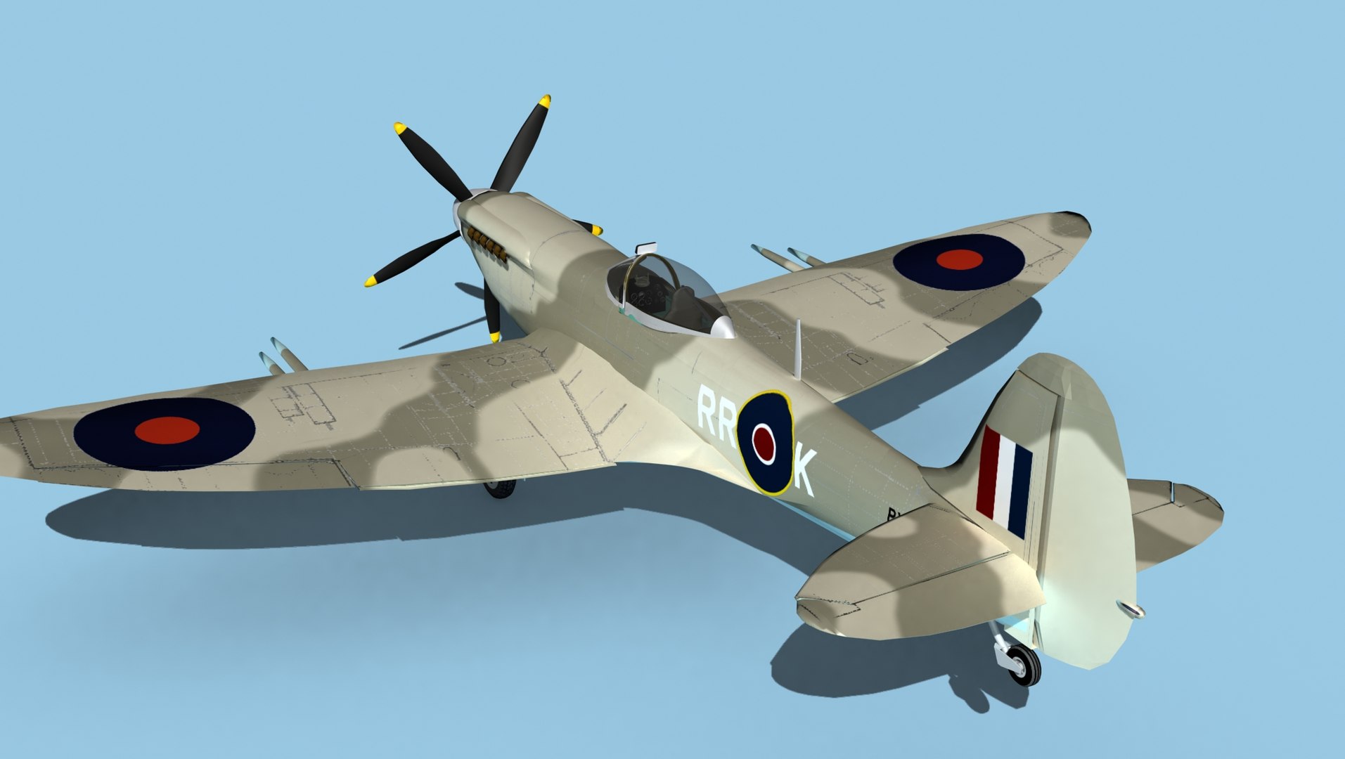 3D Supermarine Spitfire Mk 14e V03 - TurboSquid 1925220