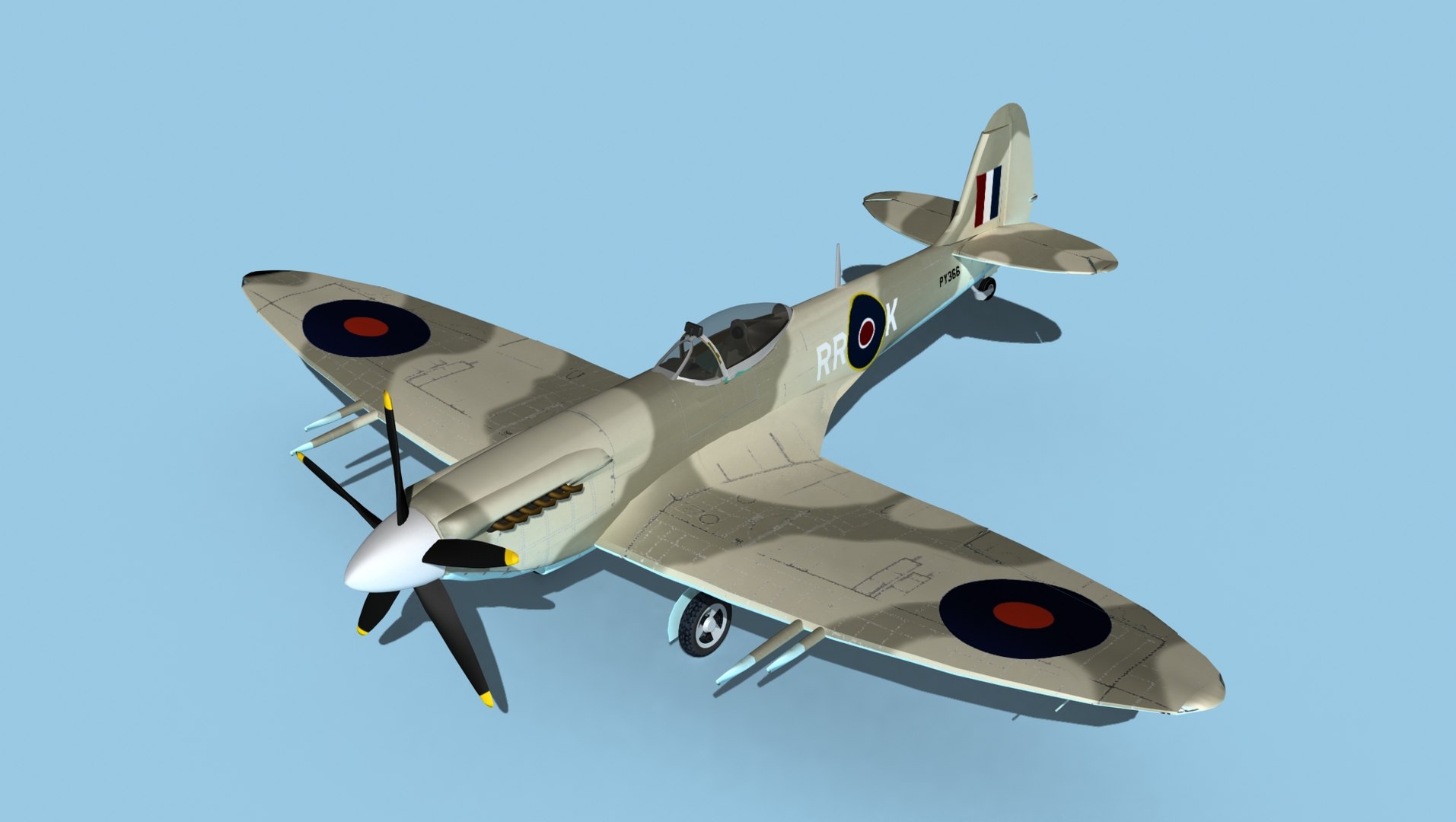 3D Supermarine Spitfire Mk 14e V03 - TurboSquid 1925220