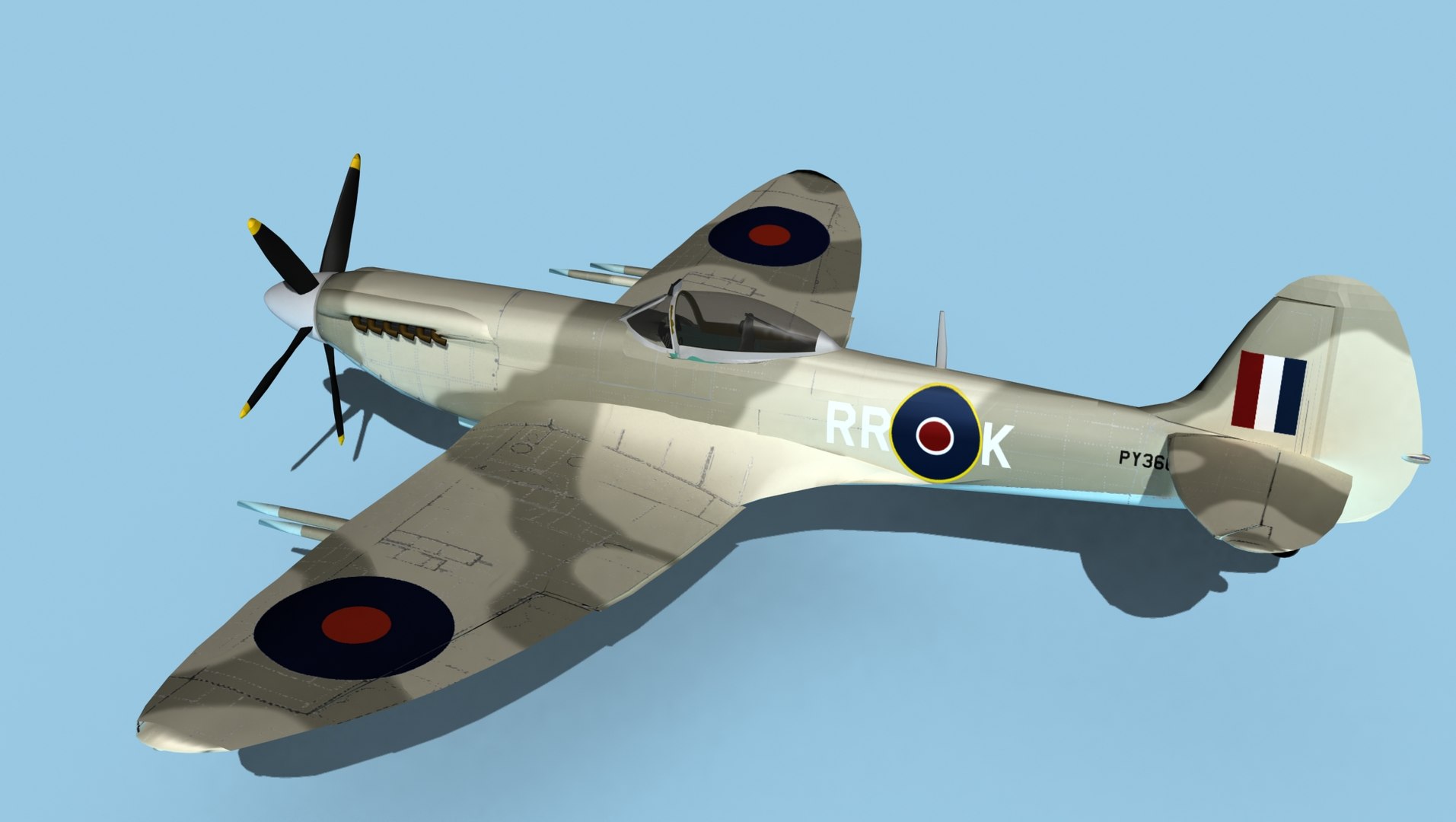 3D Supermarine Spitfire Mk 14e V03 - TurboSquid 1925220