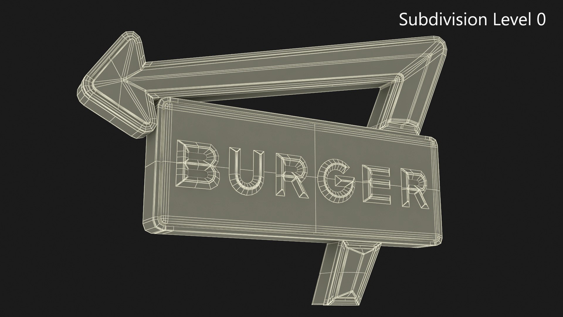 Black Gold Burger Sign 3D Model - TurboSquid 2277614