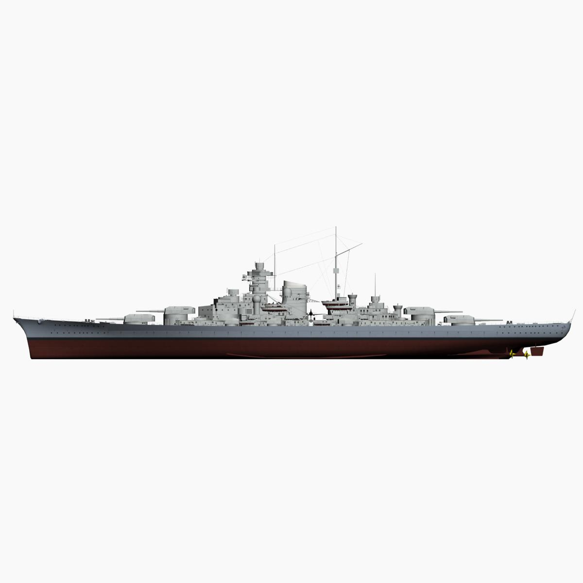 battleship bismarck ww2 german 3d max