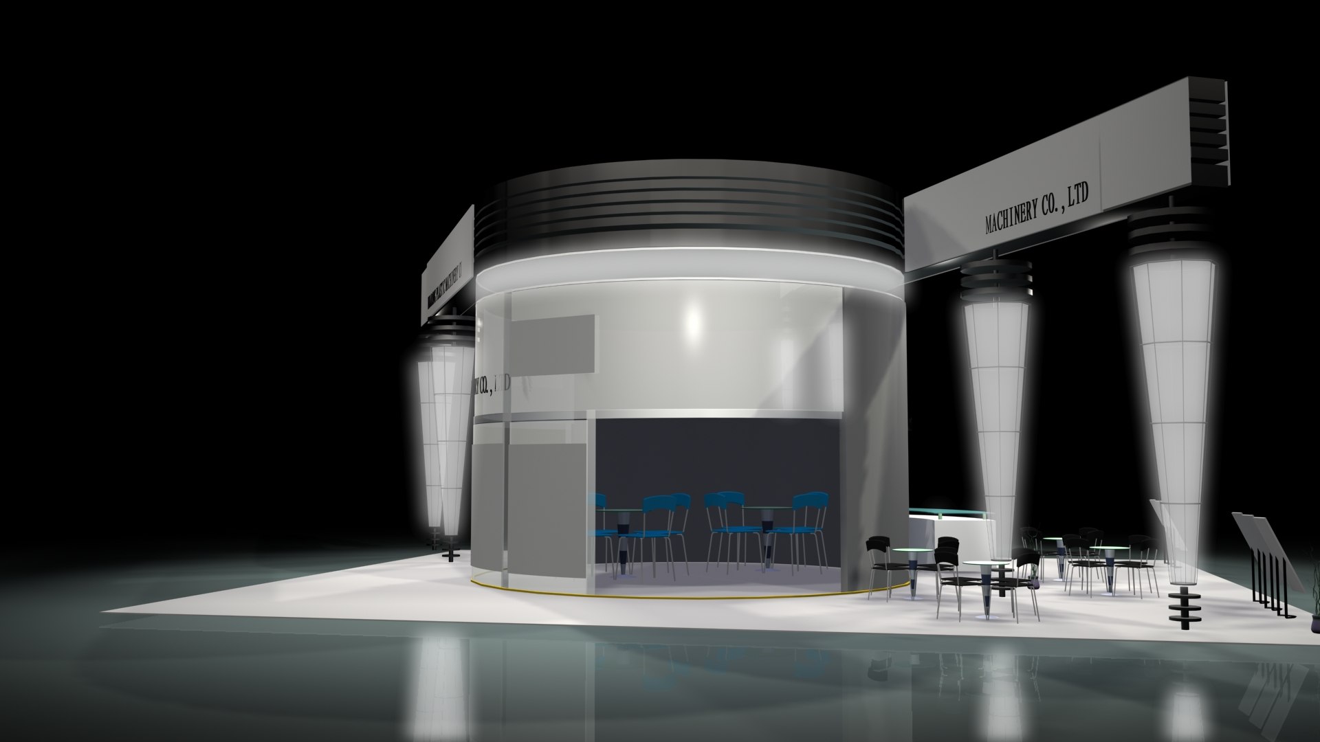 3D 15x20 Island Stand Booth - TurboSquid 1852306