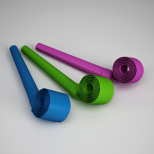 party horn 03 blue 3d model