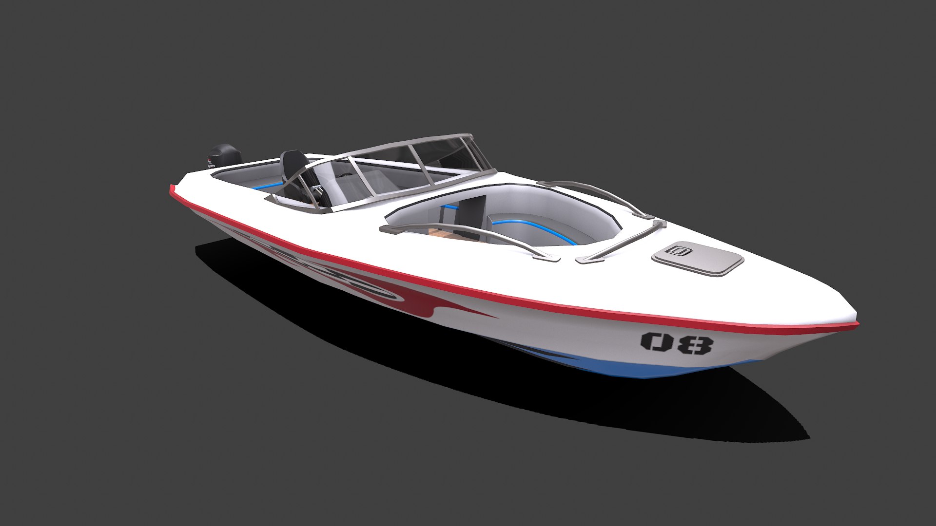 Speedboat Low-poly PBR4 3D - TurboSquid 2282542