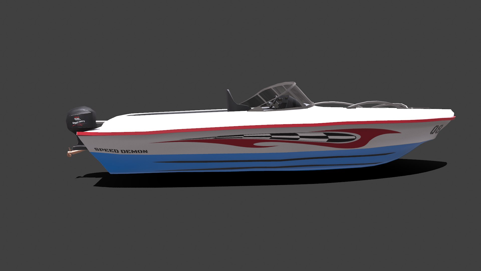 Speedboat Low-poly PBR4 3D - TurboSquid 2282542