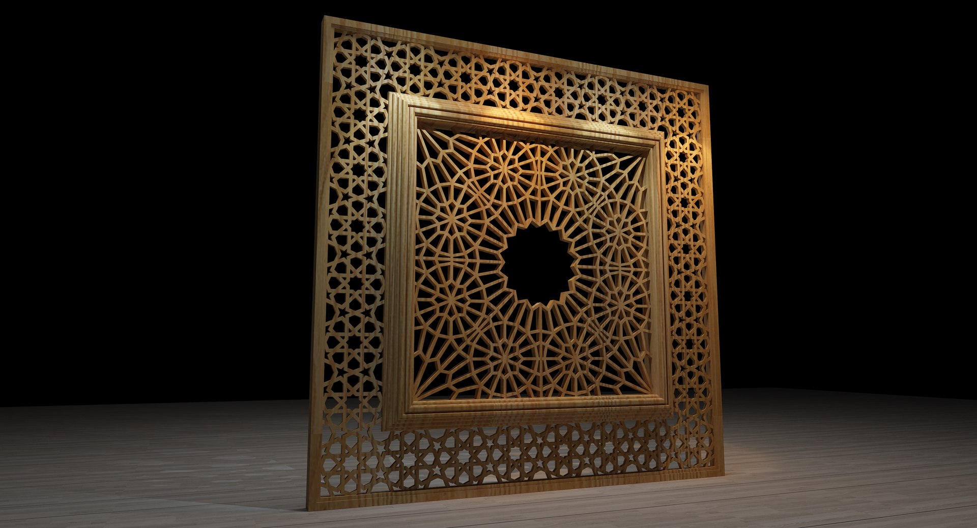 Seamless Islamic Wooden Panel 3D Model - TurboSquid 1702378