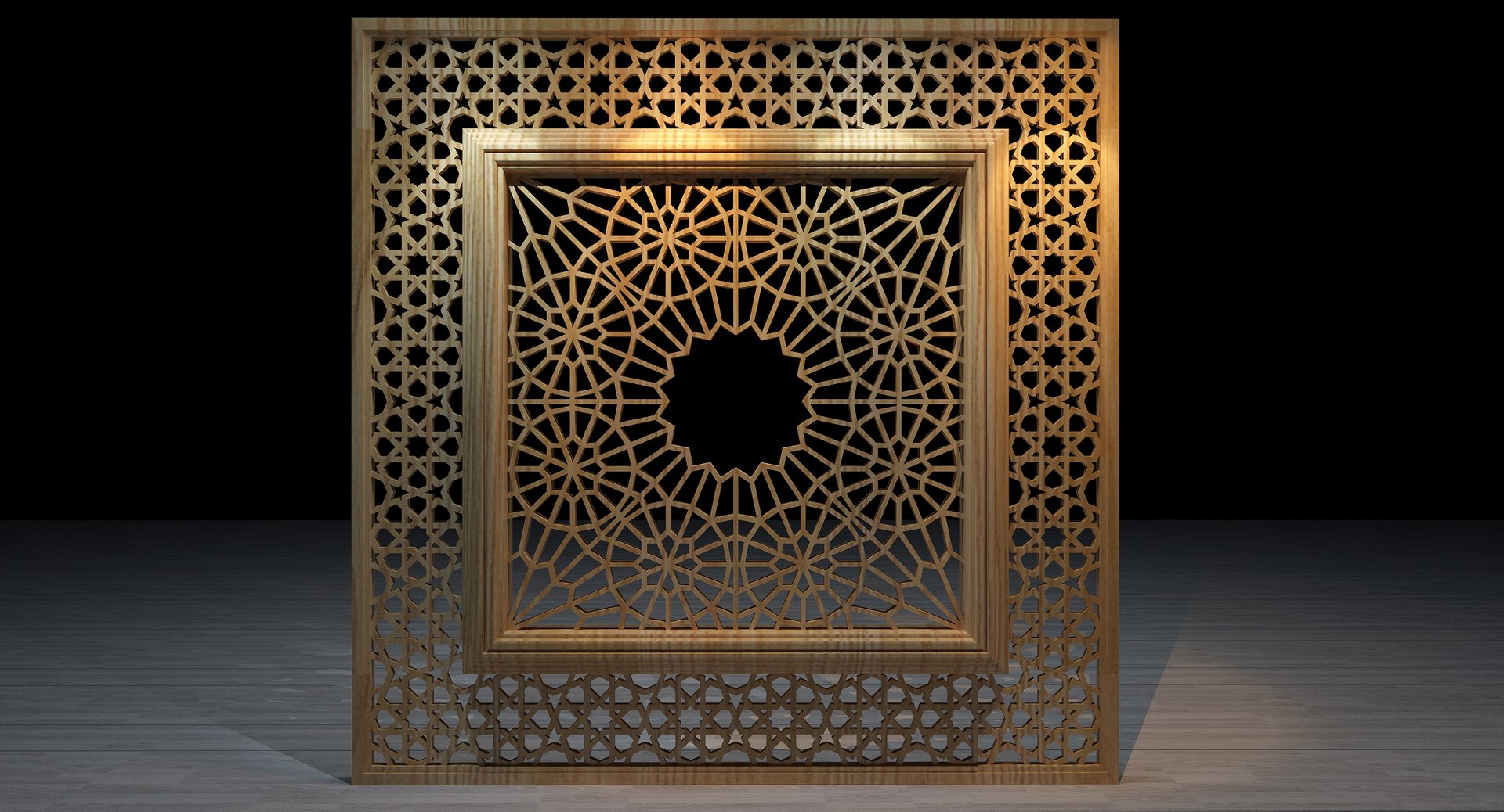 Seamless Islamic Wooden Panel 3D Model - TurboSquid 1702378