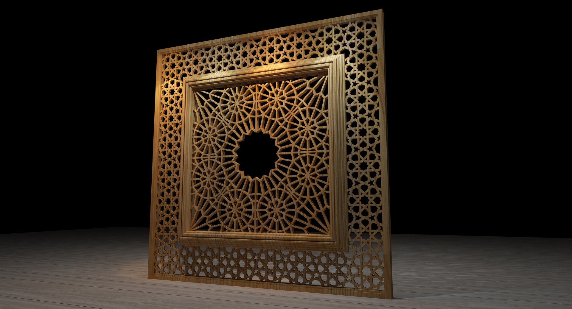 Seamless Islamic Wooden Panel 3D Model - TurboSquid 1702378