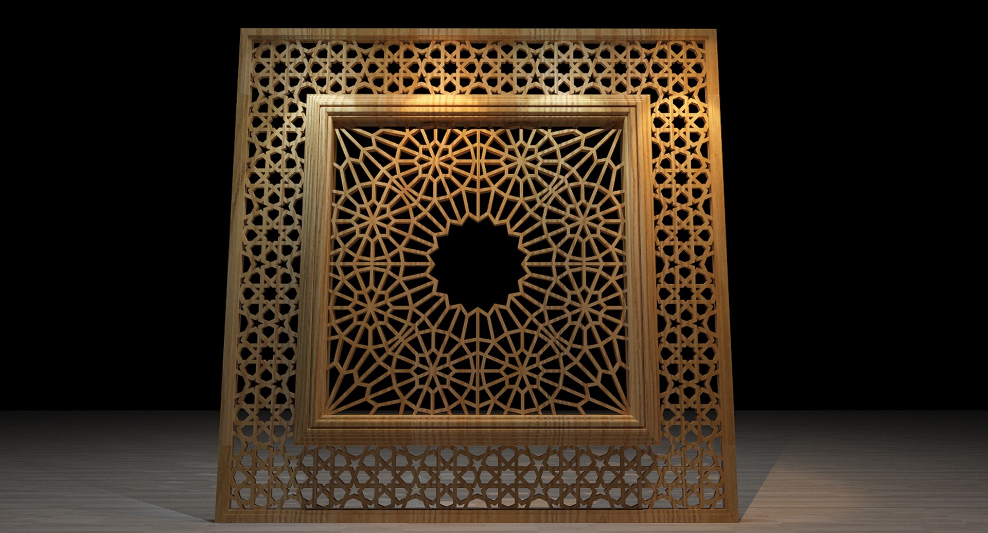 Seamless Islamic Wooden Panel 3D Model - TurboSquid 1702378