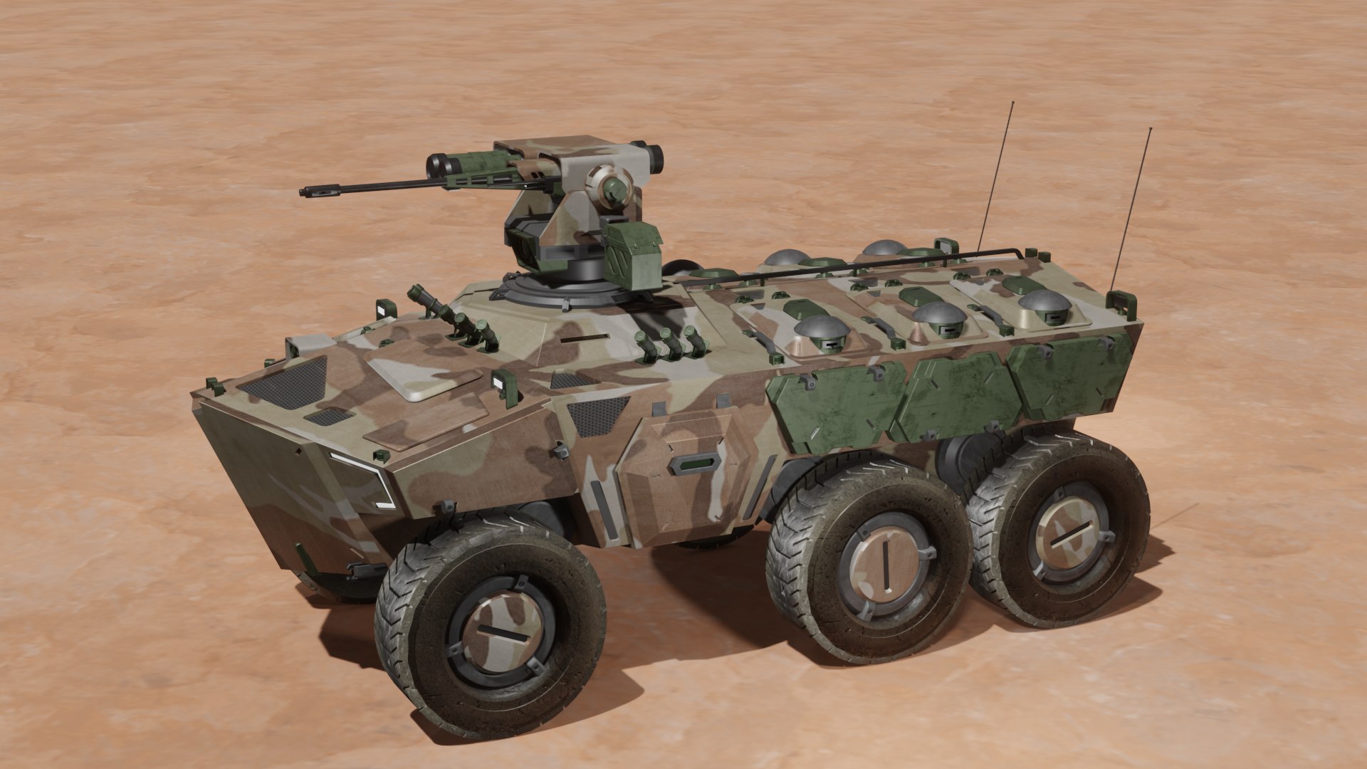 3D Sci-fi APC Desert Camouflage Model - TurboSquid 2128420