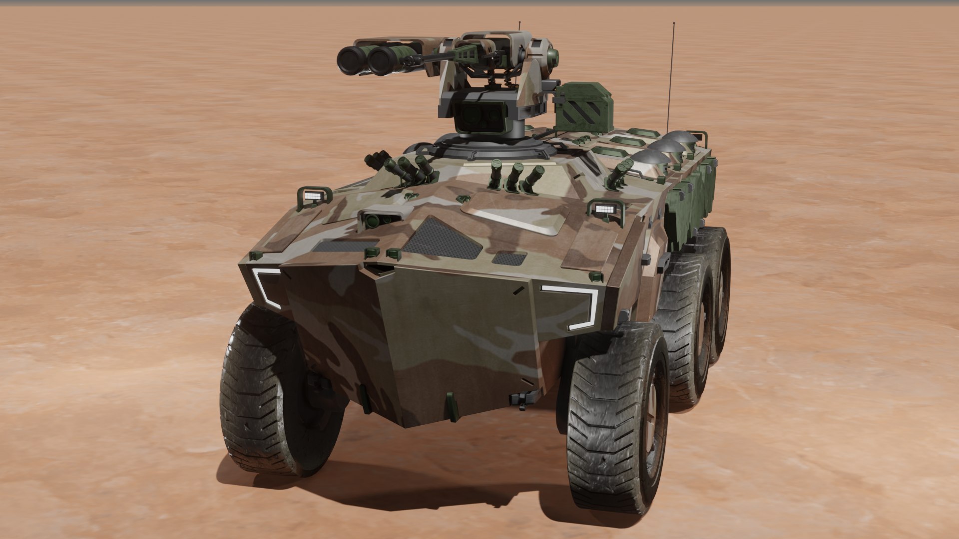 3D Sci-fi APC Desert Camouflage Model - TurboSquid 2128420