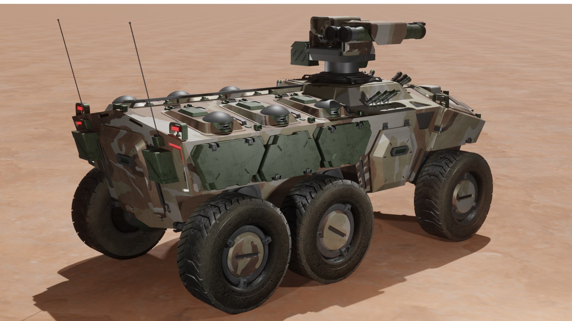 3D Sci-fi APC Desert Camouflage Model - TurboSquid 2128420