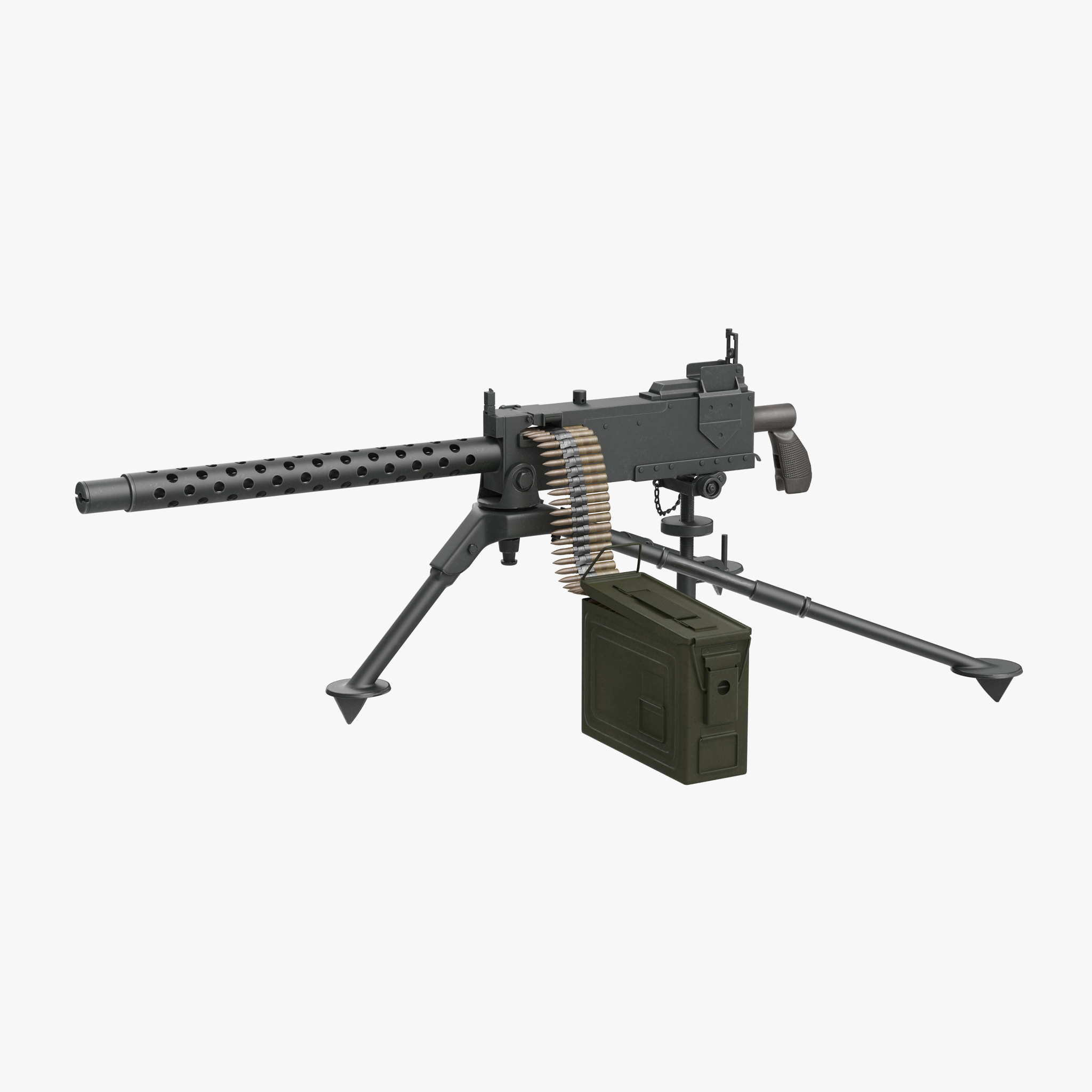 m1919 browning 30cal machine gun 3d 3ds