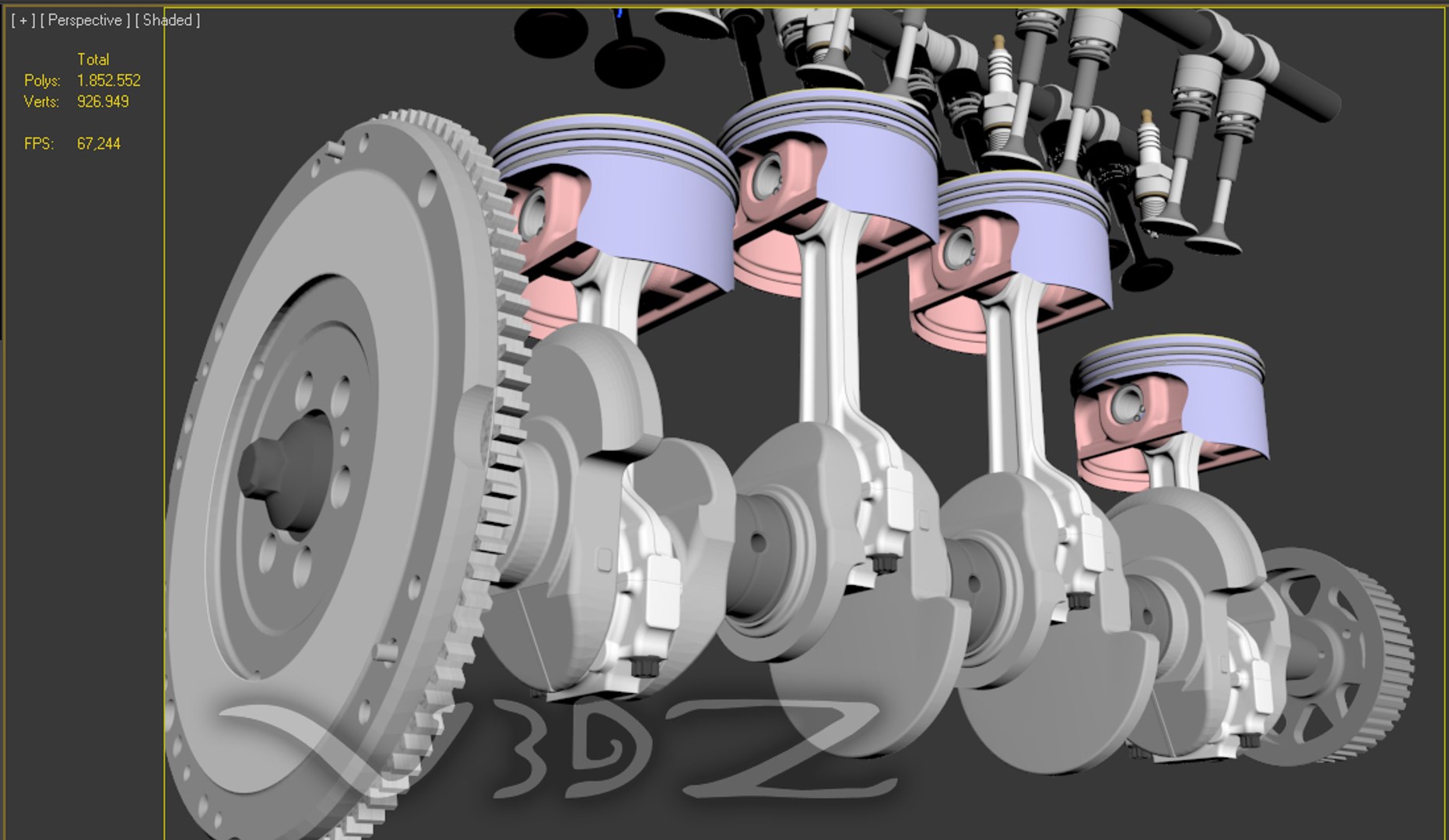 3ds Max Volkswagen Engine