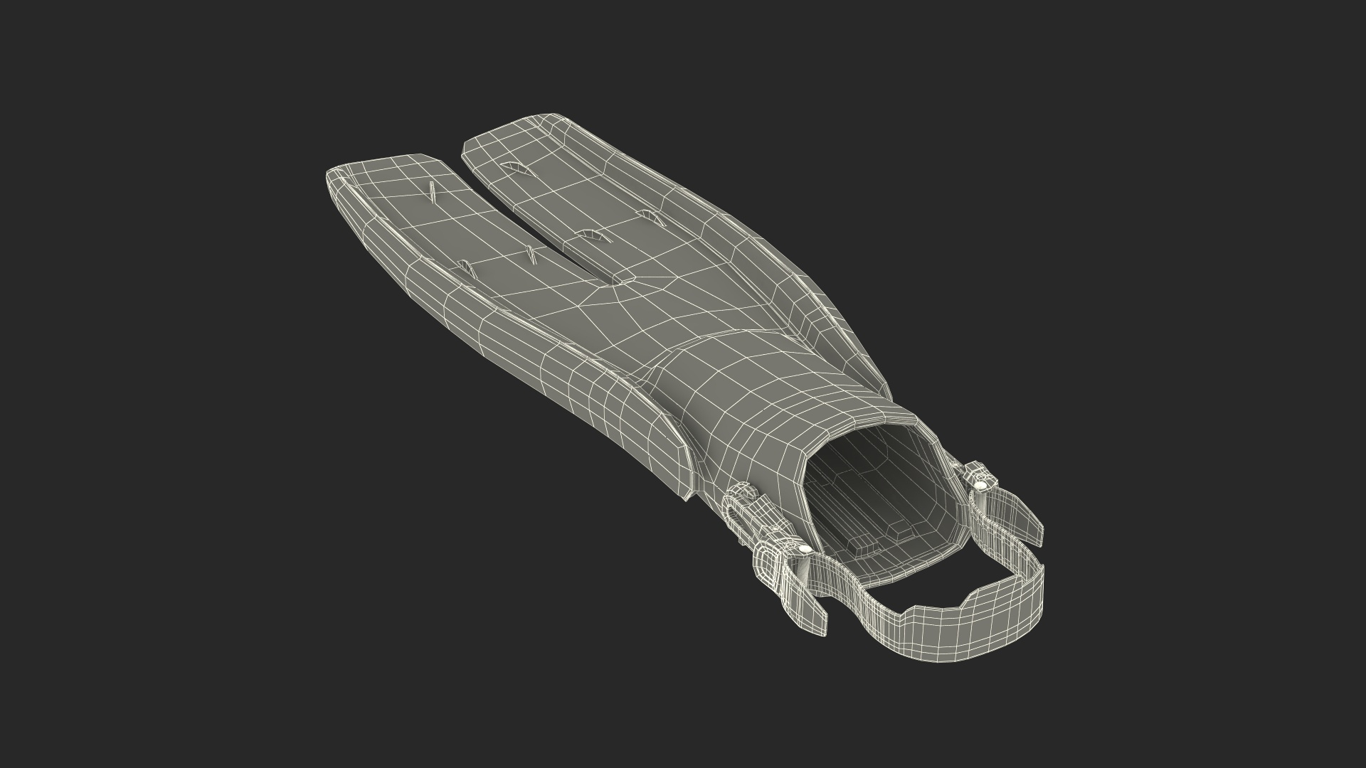 3D Twin Jet Open Heel Split Fin Blue - TurboSquid 2146512