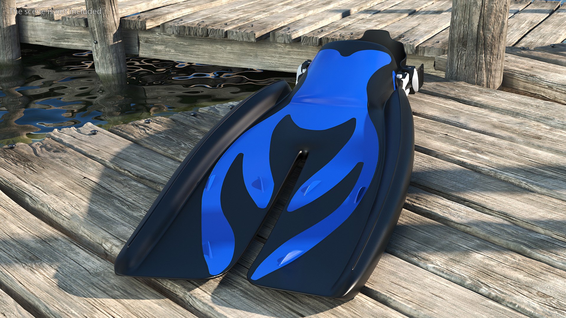 3D Twin Jet Open Heel Split Fin Blue - TurboSquid 2146512