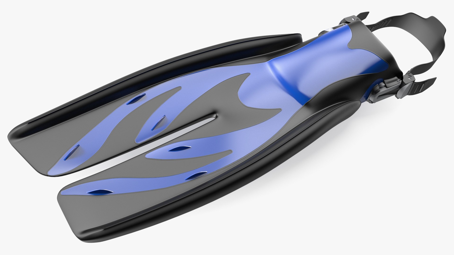 3D Twin Jet Open Heel Split Fin Blue - TurboSquid 2146512