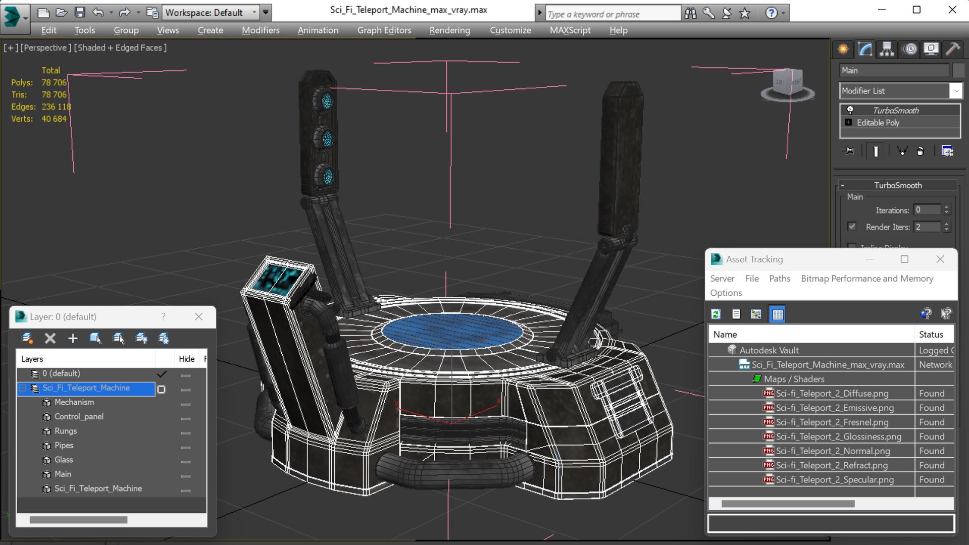 3D Sci Fi Teleport Machine - TurboSquid 2236590