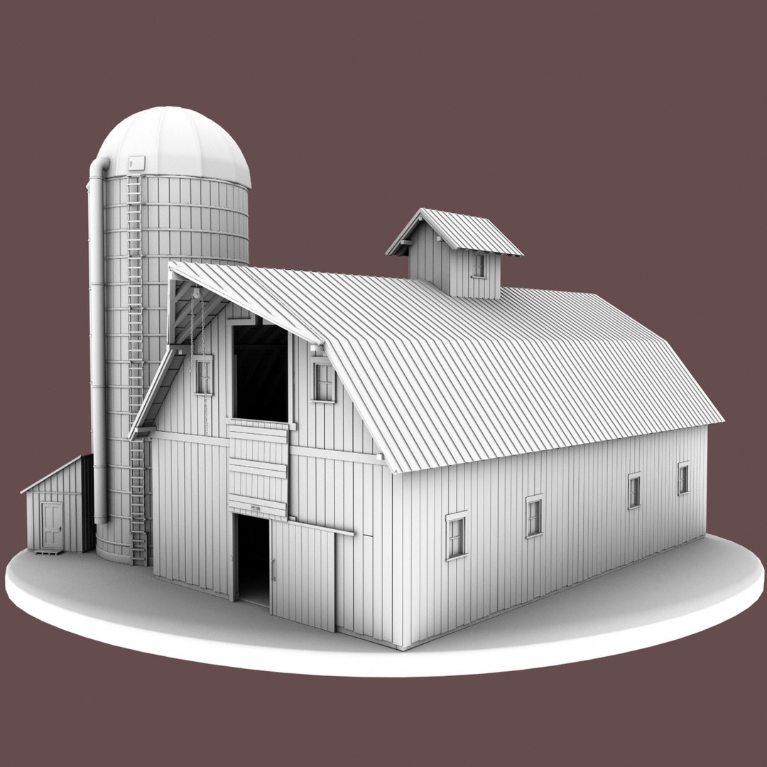 3d Farm Red Barn Silo