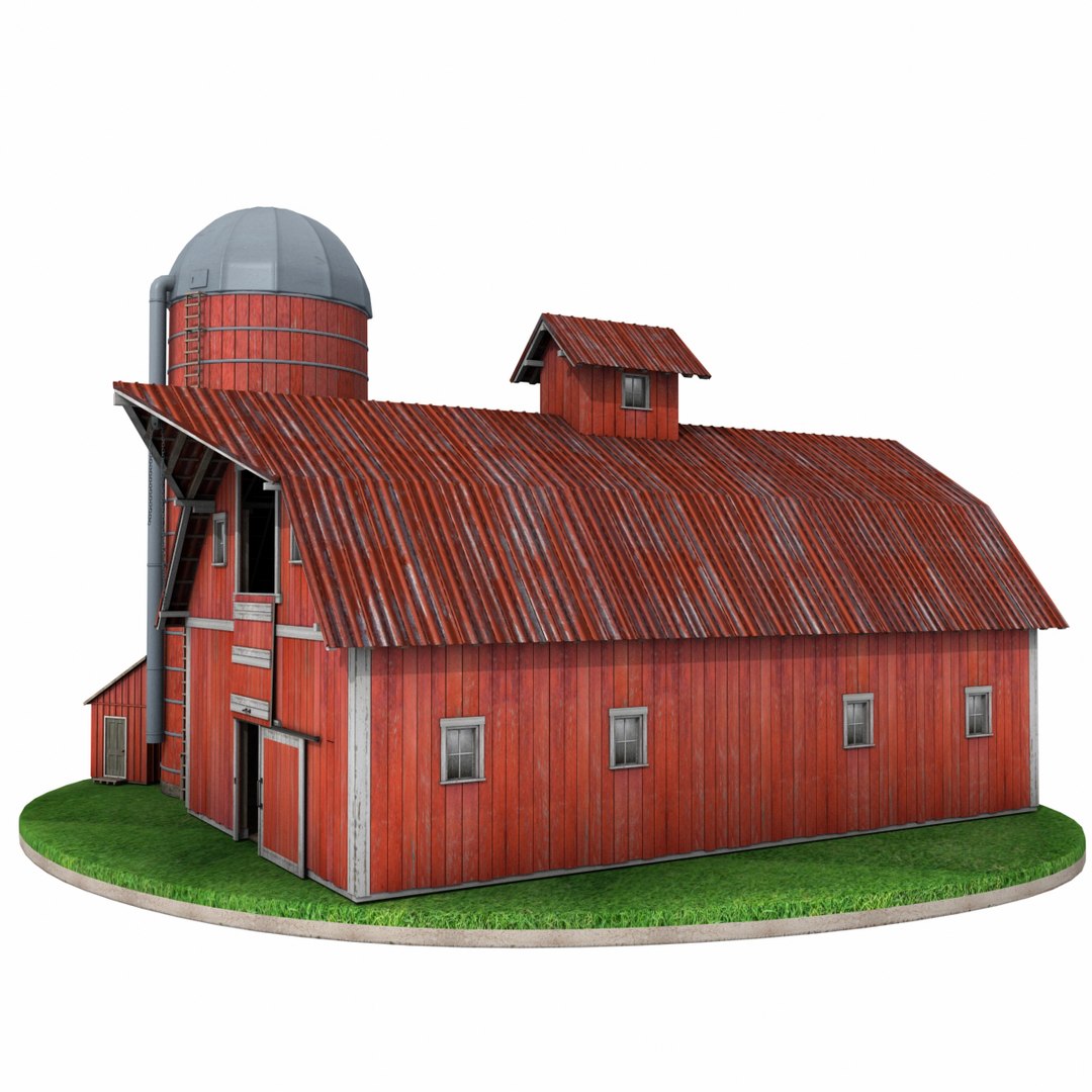 3d Farm Red Barn Silo