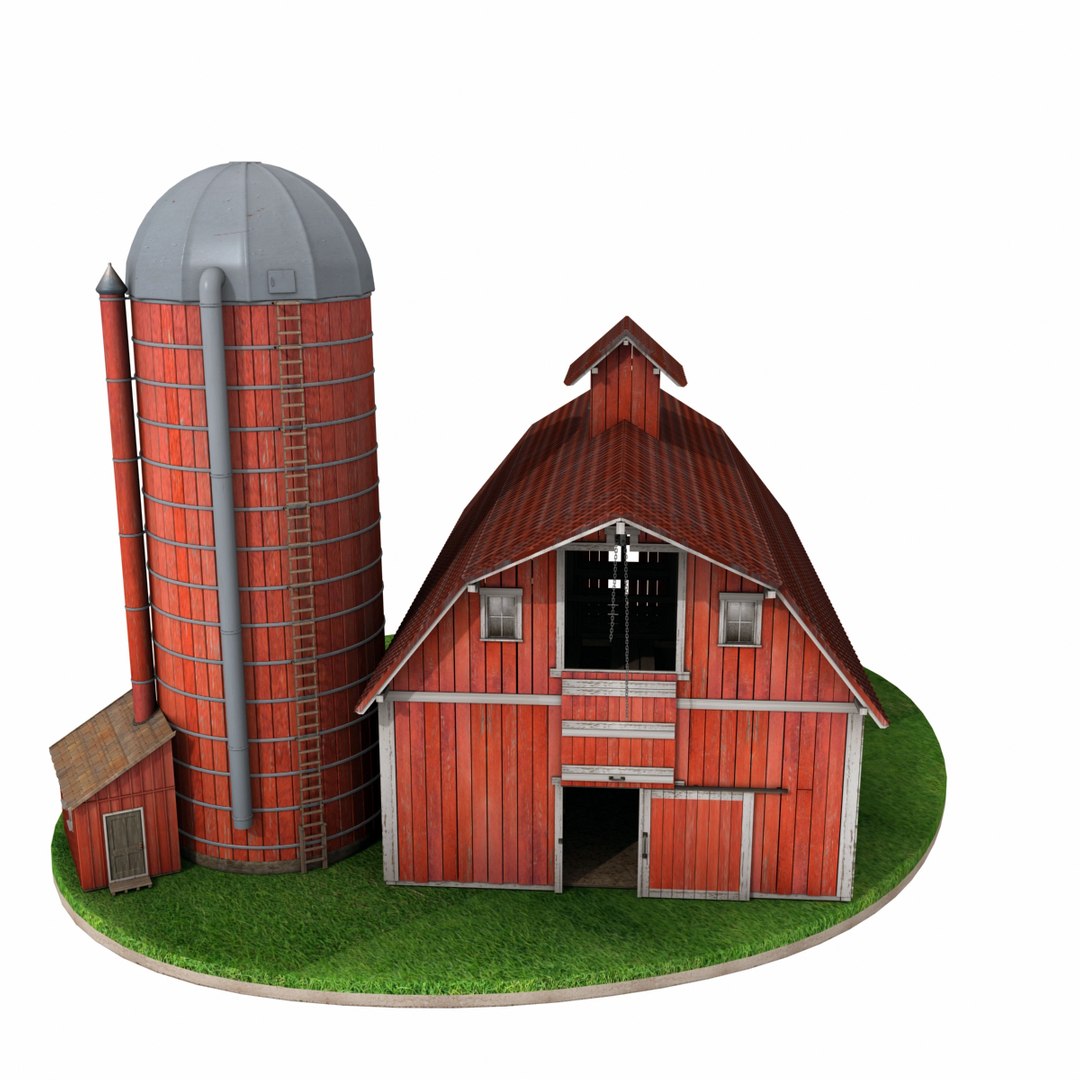 3d Farm Red Barn Silo