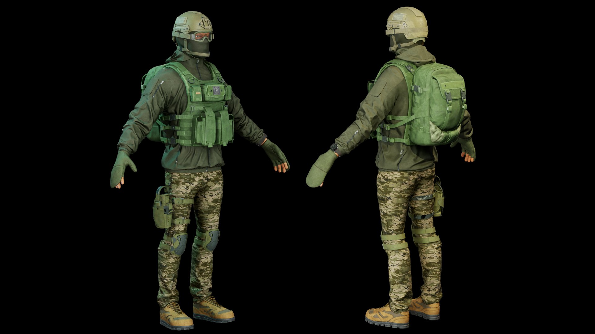 3D Infantry Army Soldier Full Tactical Armor - TurboSquid 2334849