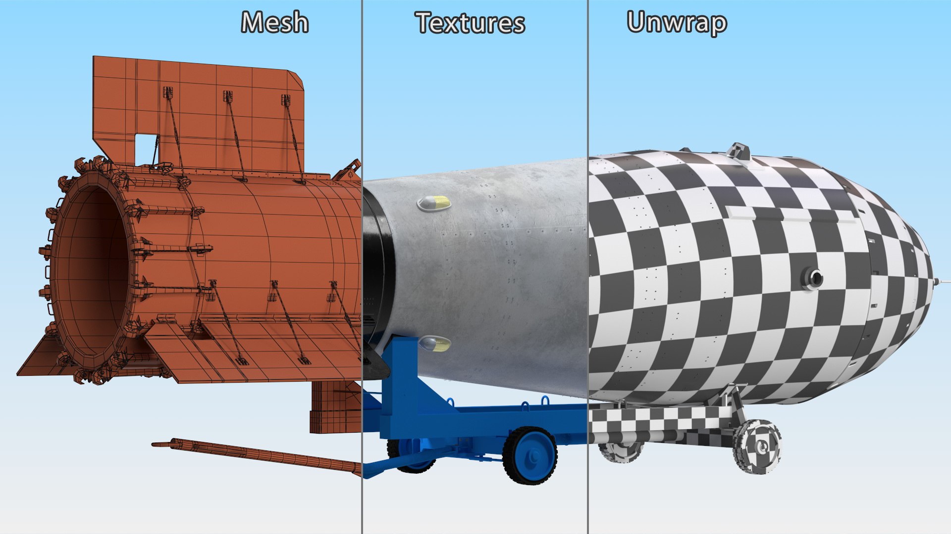 Tsar Bomba AN602 on Cart 3D model - TurboSquid 2061184