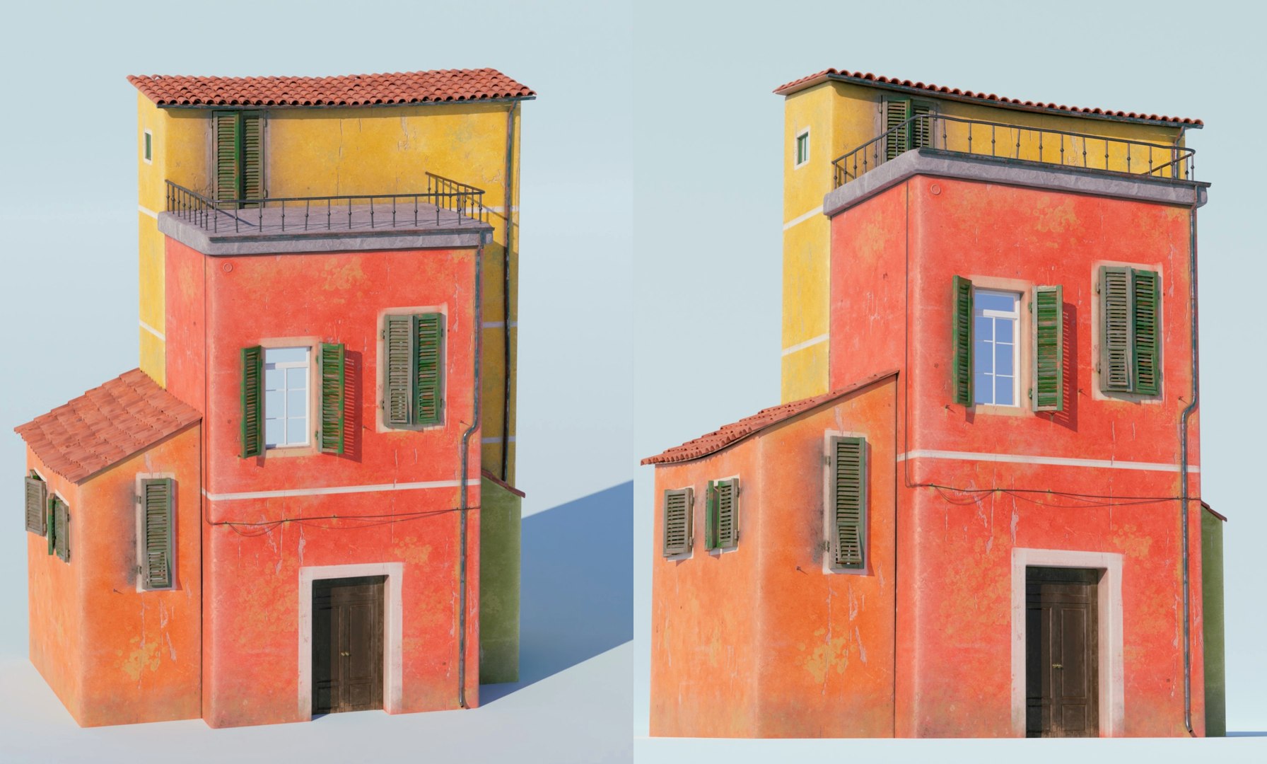 3D Italian Building Architecture Set - TurboSquid 2114564