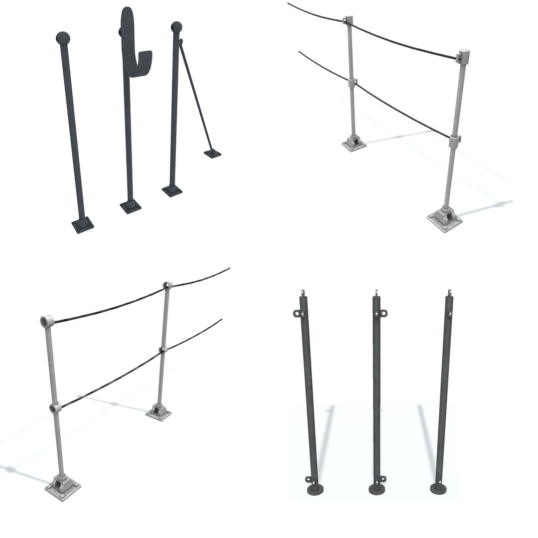 Rail Stanchion B C 3D Model - TurboSquid 1438532