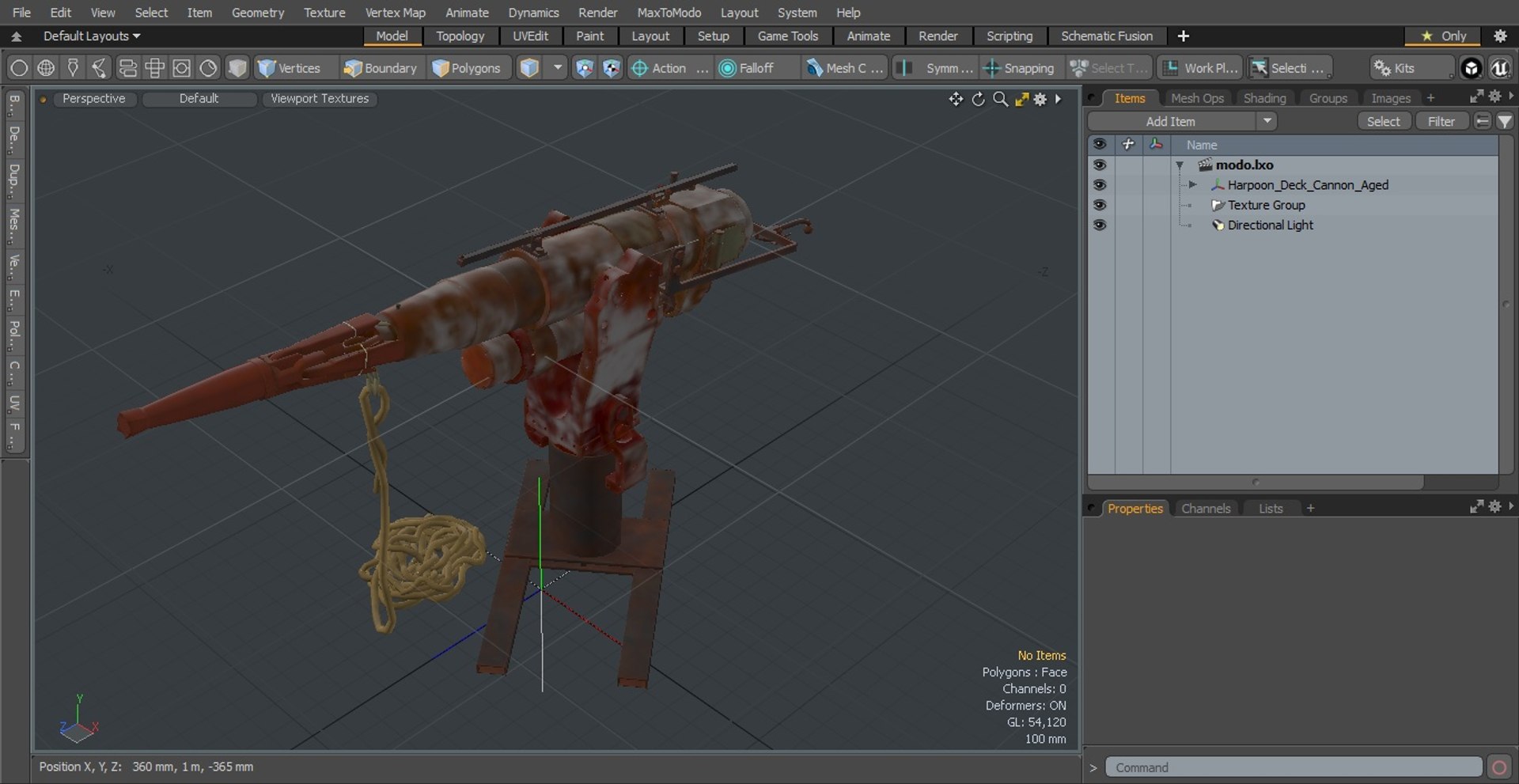 Harpoon Deck Cannon Aged Model - TurboSquid 2042664