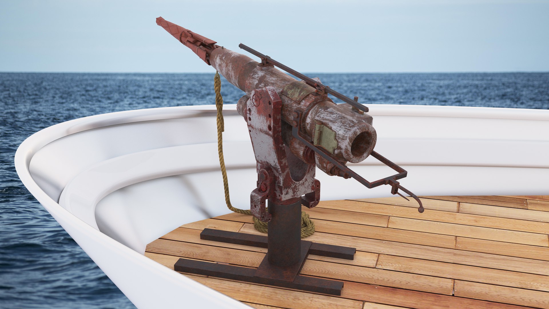 Harpoon Deck Cannon Aged Model - TurboSquid 2042664