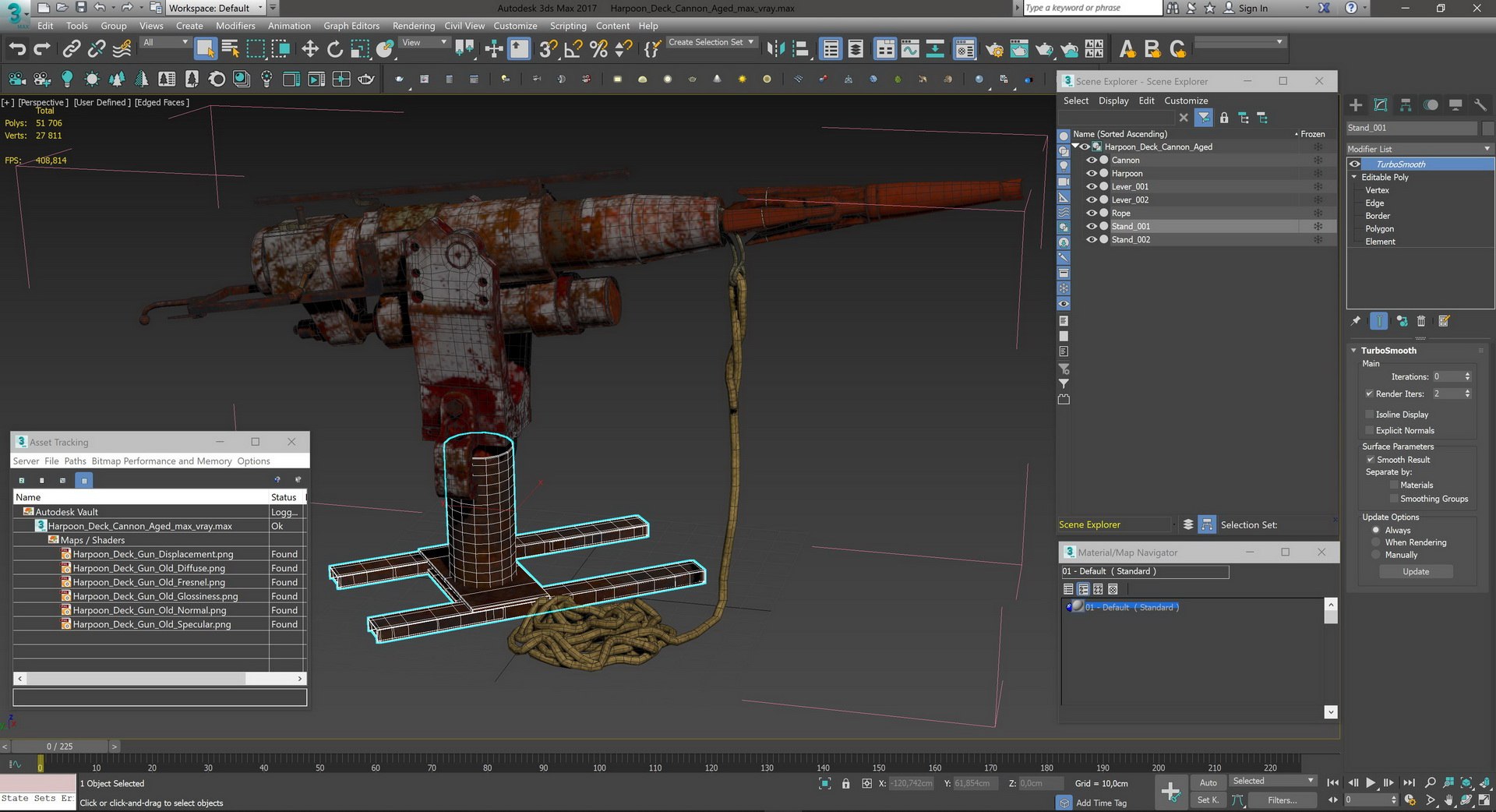 Harpoon Deck Cannon Aged Model - TurboSquid 2042664