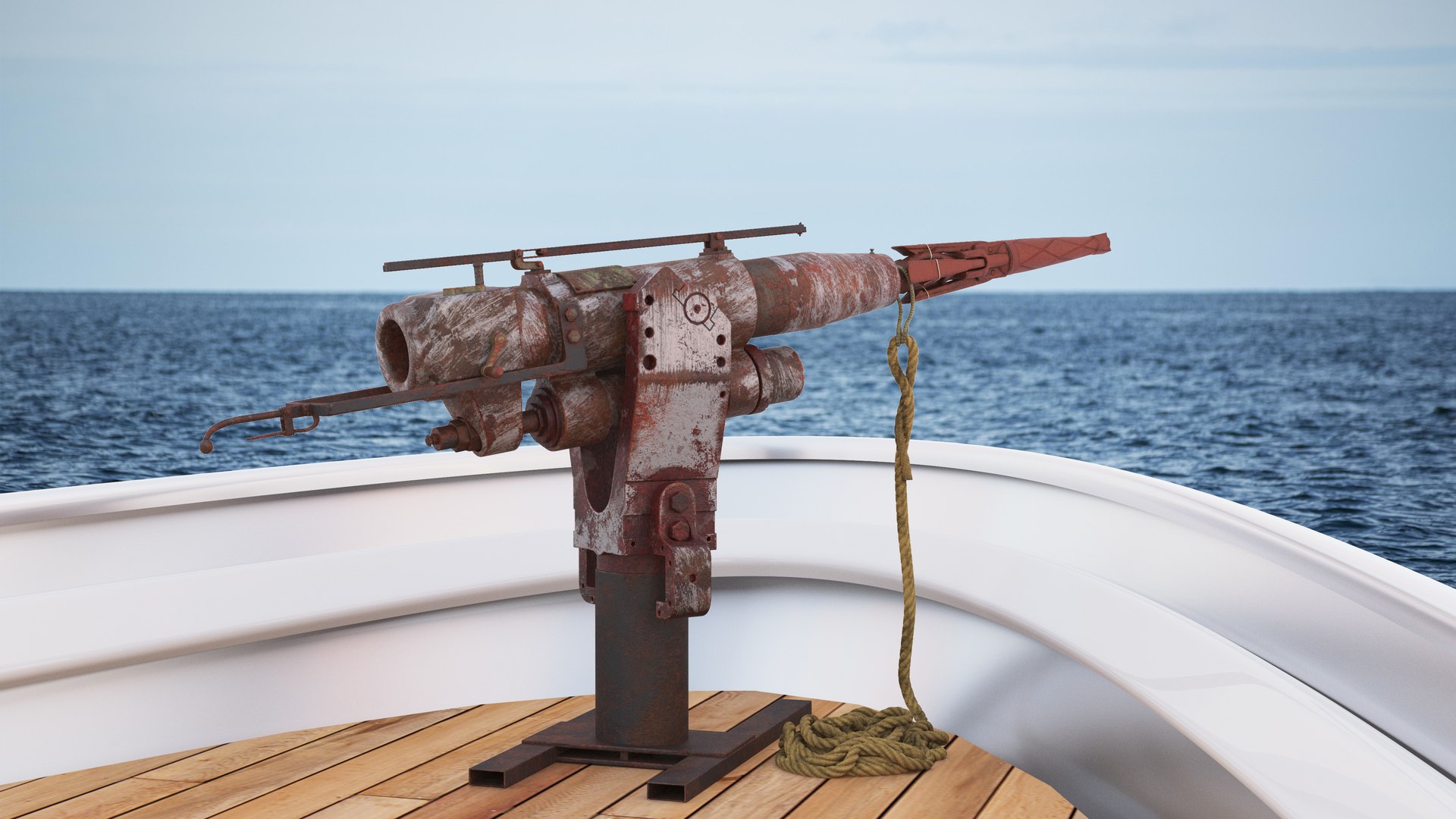 Harpoon Deck Cannon Aged Model - TurboSquid 2042664