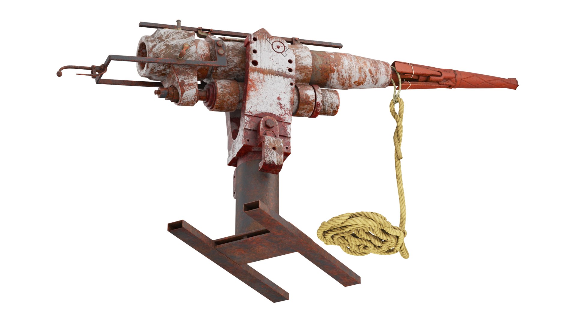 Harpoon Deck Cannon Aged Model - TurboSquid 2042664