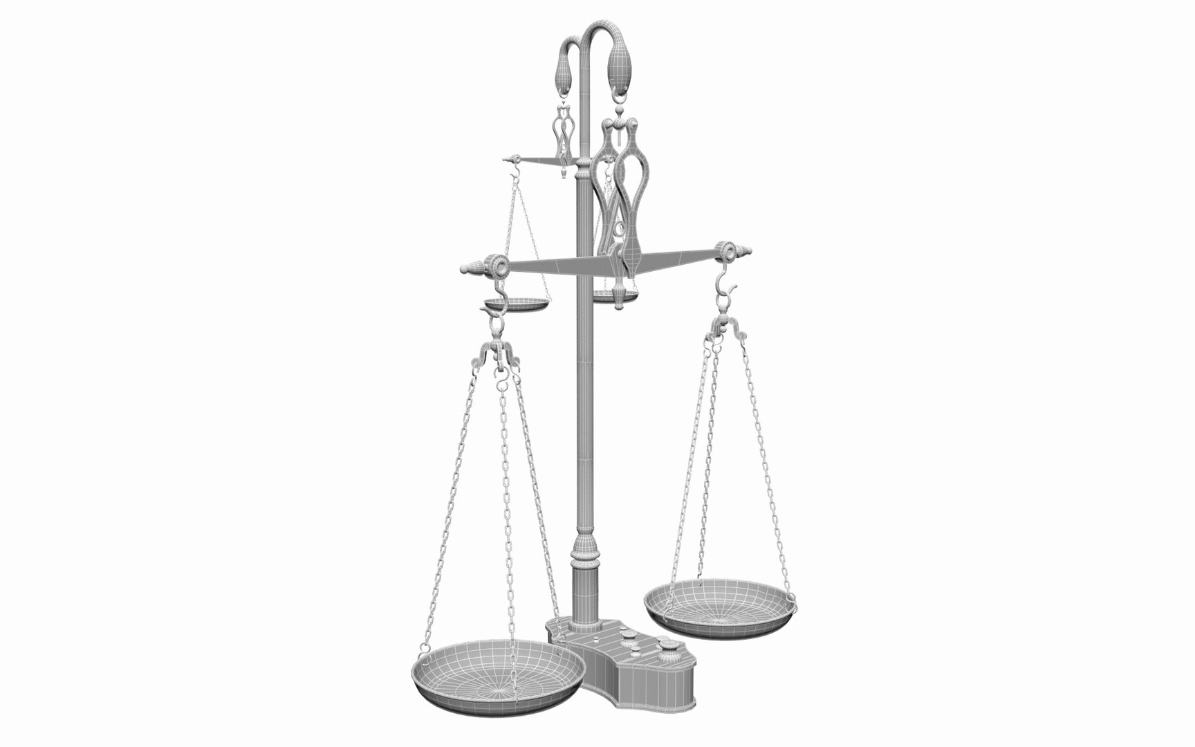 3D Antique Double Balance Scale Model - TurboSquid 1765820