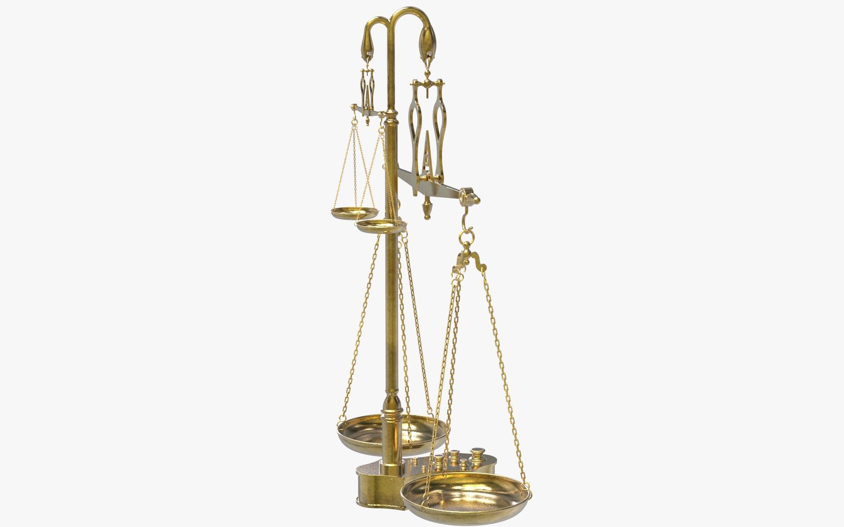 3D Antique Double Balance Scale Model - TurboSquid 1765820